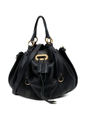 Ralph Lauren sac cabas pre-owned en cuir &agrave; design perfor&eacute; - Noir