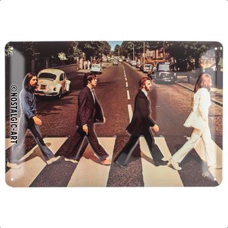Nostalgic Art Retro Blechschild, 20 x 30 cm, Fab4 - Abbey Road - Geschenk-Idee für Musik-Fans, Original Lizenzprodukt (OLP), aus Metall, Vintage Design, Blechschild