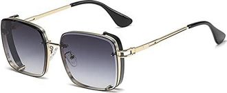 Generic Punk hommes et femmes lunettes de soleil carrées lunettes de soleil en plein air vacances tir de rue lunettes de soleil décoratives (couleur : D, tail