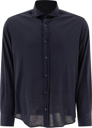 Brunello Cucinelli Homme, Chemises, Bleu, Taille: 3XL Chemise M&eacute;lange Soie et Coton
