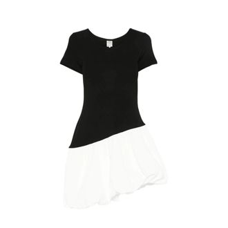 Baum Und Pferdgarten Schwarzes Kleid mit Kurzen &Auml;rmeln und Asymmetrischem Saum - - Dresses - Damen - Mehrfarbig - S