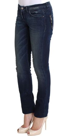 Costume National Womens Blue Wash Cotton Slim Fit Skinny Jeans Clothing