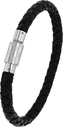 Joop Armband Edelstahl Leder Herren Armschmuck, 21 cm, Silber, Kommt in Schmuck Geschenk Box, 2023437