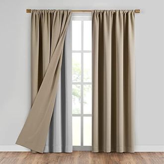 Elrene Home Fashions SunVeil Thermo-Verdunkelungsvorhang mit YarnLock-Technologie, extra breit, 101,6 x 152,4 cm, Hellgrau