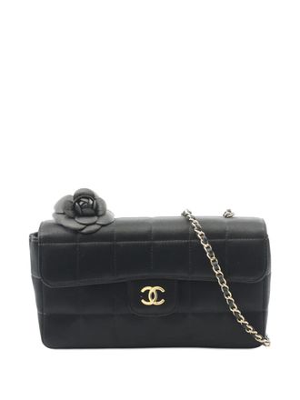 Chanel mini sac &agrave; bandouli&egrave;re Camellia Flap (2005-2006) - Noir