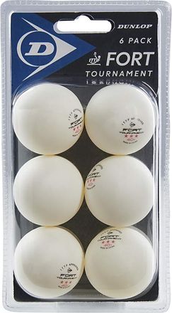 Dunlop Dunlop Fort Tournament 6 Tischtennisb&auml;lle wei&szlig;, 6er Pack B&auml;lle, Professionelle wei&szlig;e ITTF zertifizierte 3 Sterne TT B&auml;lle, Indoor und Outdoor, Wettkam