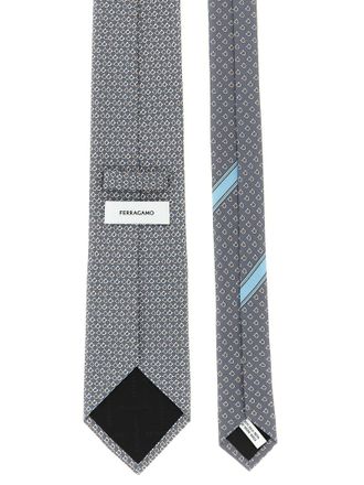 Ferragamo Chicca Necktie - Gray