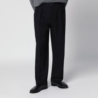 Santaniello Black Mir&ograve; trousers in wool