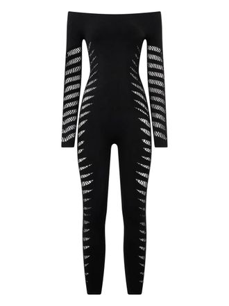 Roberto Cavalli combinaison à effet usé - Noir