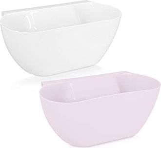 Navaris 2X Coupelle Collecte D&eacute;chets Cuisine - Bac Poubelle Collecteur 3,8L pour Plan de Travail - R&eacute;cipient &agrave; Accrocher 28 x 13,5 x 11 cm