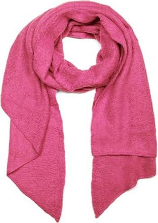 styleBREAKER Écharpe tissée douce unie pour femmes en forme asymétrique, châle dhiver chaud uni 01017118, Fuschia