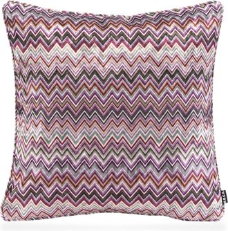 H.O.C.K. Zacki Kissen inkl. Füllung Dekokissen Zierkissen mit Keder Zickzack n Größen (50x50cm, lila)