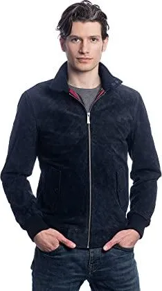 Harrington BLOUSON EN DAIM - BLOUSON EN DAIM - HOMME - blouson - BLEU_MARINE - L