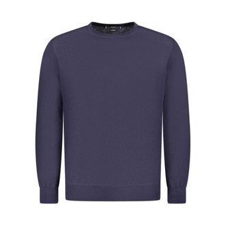 Guess Homme, Pulls, Bleu, Taille: 2XL Pull en Laine Bleue avec D&eacute;tails C&ocirc;tel&eacute;s