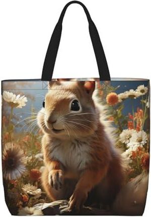 Generic &Eacute;cureuil Dans Le Pr&eacute; Sac Fourre-Tout Pliable Sacs De Courses D&eacute;contract&eacute; Sac A Main Femmes Pour Gym Travail Voyage