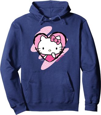 Hello Kitty Love Heart Pose zum Valentinstag, niedlicher lustiger Klassiker XOXO Pullover Hoodie