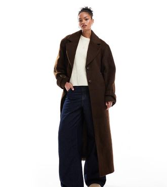 Asos Tall ASOS DESIGN Tall - Manteau habillé bicolore - Champignon/marron