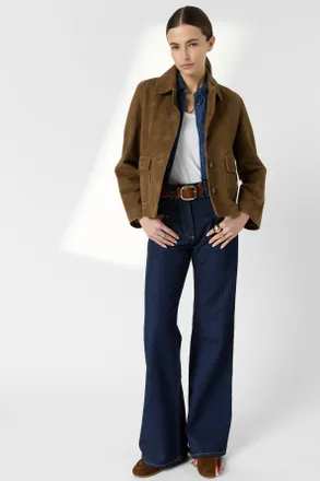 Gerard Darel Veste en cuir velours - BADYA - Camel