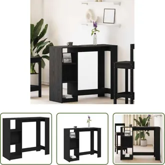 vidaXL Holzwerkstoff - Bartisch Schwarz Eichen-Optik 124 x 46 x 103.5 cm Holzwerkstoff