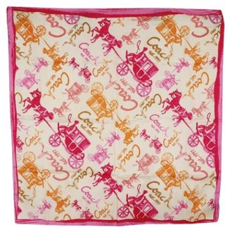 Coach Foulard en soie Pre-owned - Femme - Pre-owned - Rose - Taille: ONE Size