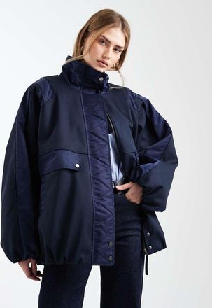 Asos DECON 2.0 - Bomberjacke in Marineblau mit gesplei&szlig;tem Design