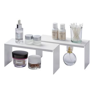 Yamazaki Tableware Home Tower Medizinschrank Waschtisch-Aufbewahrungsregale - 2er-Set, Badezimmer-Spiegel-Organizer-Erh&ouml;hungen - Stahl