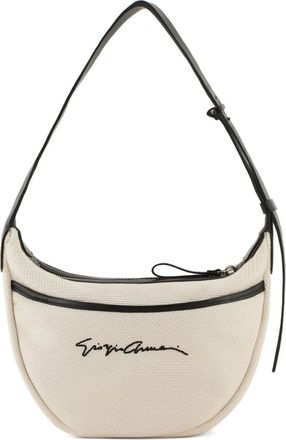 Giorgio Armani Schultertasche mit Logo-Stickerei - Nude