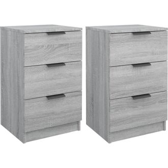 vidaXL Nachttische 2 Stk. Grau Sonoma 40x36x65 cm - Vidaxl