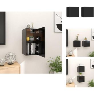 vidaXL Vidaxl - TV-Wandschr&auml;nke 2 Stk. Schwarz 30,5x30x30 cm - tv Schrank - Wandschrank - Fernseherschrank - Schwarzer tv Schrank - Moderner tv Schrank