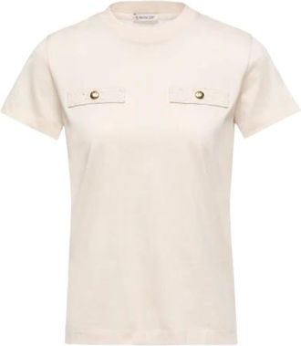 Moncler Femme, Tops, Beige, Taille: 38 FR SS T-Shirt