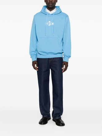 Arte Logo-Print Cotton Hoodie - Blue
