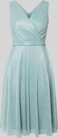 Troyden Collection Knielanges Cocktailkleid mit V-Ausschnitt