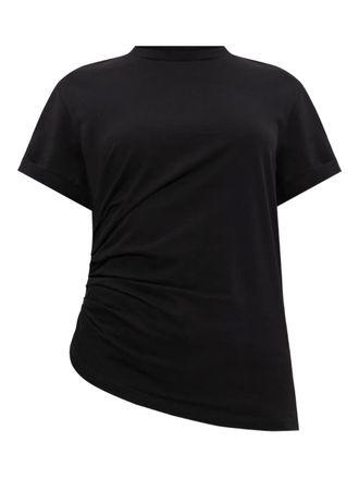 Victoria Beckham t-shirt asymétrique à fronces - Noir