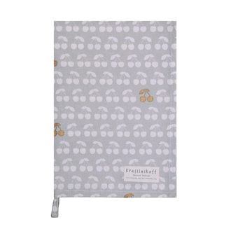 Krasilnikoff Tea Towel, Cherries Gold, Grey, 50 x 70 cm