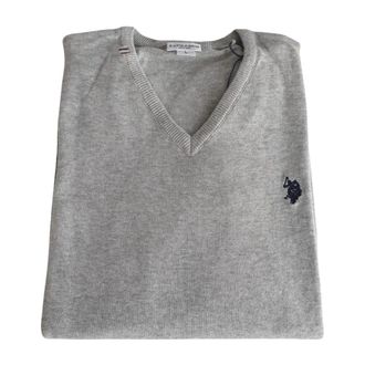 U.S.Polo Association Scollo V V-Ausschnitt Strickware - - Knitwear - Herren - Grau - L