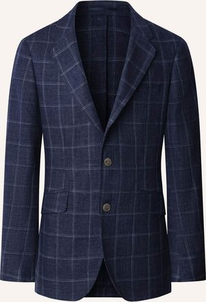 Hackett Sakko Linen Cot Fancy Wpane blau