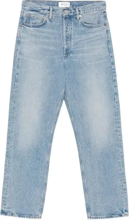 A Gold E Whiskered Faded Jeans