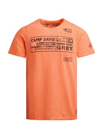 Camp David Rundhalsshirt mit Stickerei