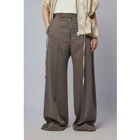 Rick Owens Woven Pants - Tailored Wide Belas Dust