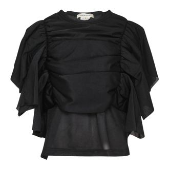 Comme Des Gar&ccedil;ons Oversized Layered Gathered Tee - - Tops - Damen - Schwarzk - S