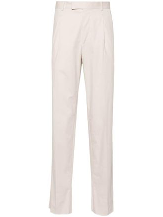 Ermenegildo Zegna Halbhohe Chino aus Popeline - Nude