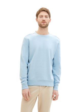Tom Tailor Herren Basic Crewneck Sweatshirt, 32245 - Washed Out Middle Blue, XXL
