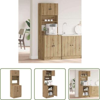 vidaXL vidaXL K&uuml;chenm&ouml;bel - K&uuml;chenbuffet mit Regal 2 pcs Artisan-Eiche 60 x 50 x 180 cm