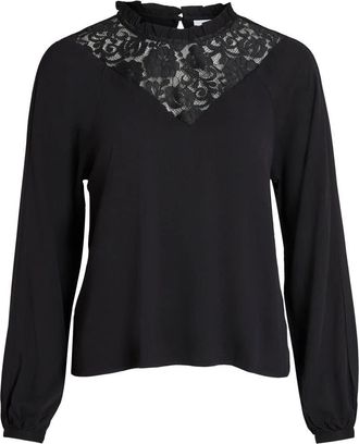 Vila VISUVITA L/S LACE TOP/SU - NOOS