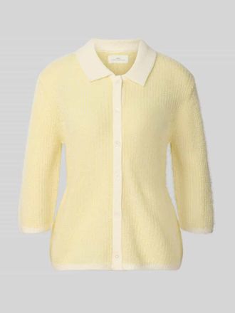 Fynch-Hatton Cardigan mit Woll-Anteil und Polokragen