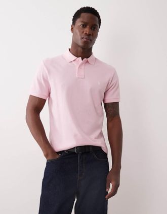 Polo Ralph Lauren Custom-Slim-Fit-Polohemd aus Pikee in Rosa mit Markenlogo