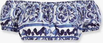 Dolce & Gabbana Cotton top with Maiolica print - DOLCE & GABBANA - gender_Woman