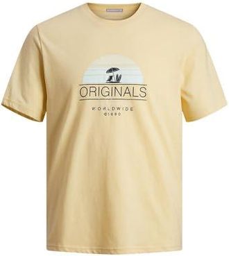 Jack & Jones Jorcasey T-Shirt SS Crew Neck, Paille Italienne, M