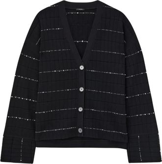 Joseph Femme, Pulls, Noir, Taille: 38 FR Fragmented Stripes Cardigan