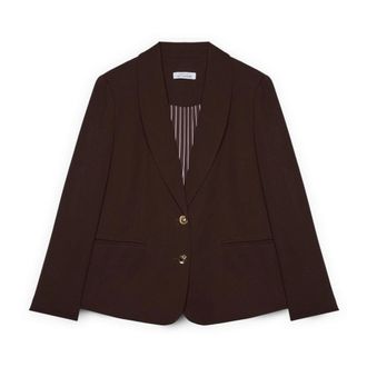 Fiorella Rubino Kurzer Blazer aus Stretchstoff - - Jackets - Damen - Braun - 7XL